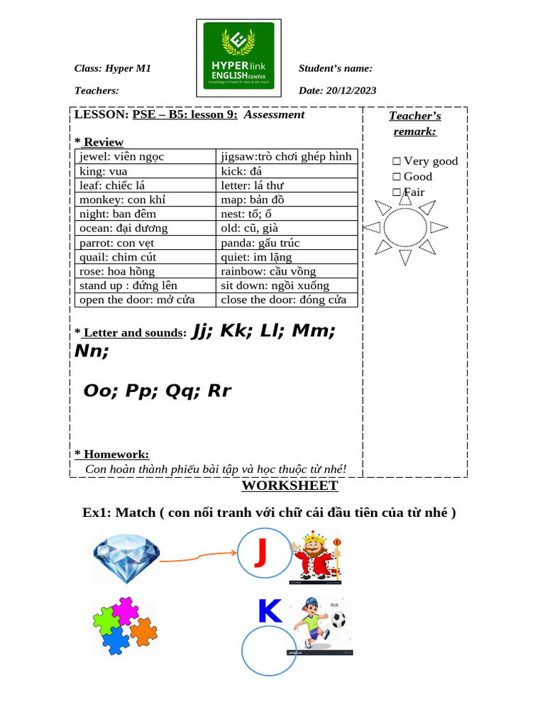JJ KK LL MM NN Oo PP QQ RR: Lesson: Pse - B5: Lesson 9: Review | PDF