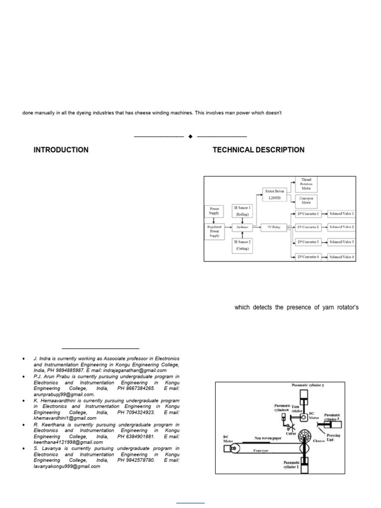 Automatic Cheese Winding Assistance For Dyeing Industries | PDF ...