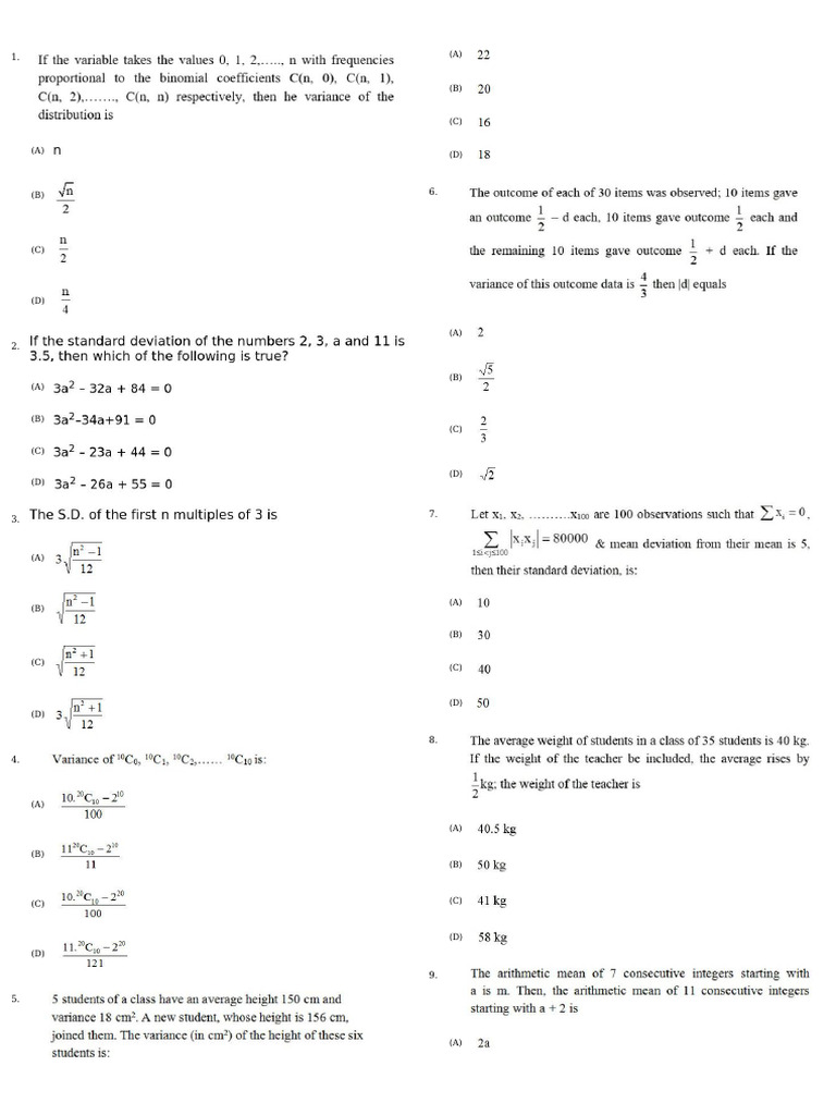 Maths Statistics-Qp | PDF