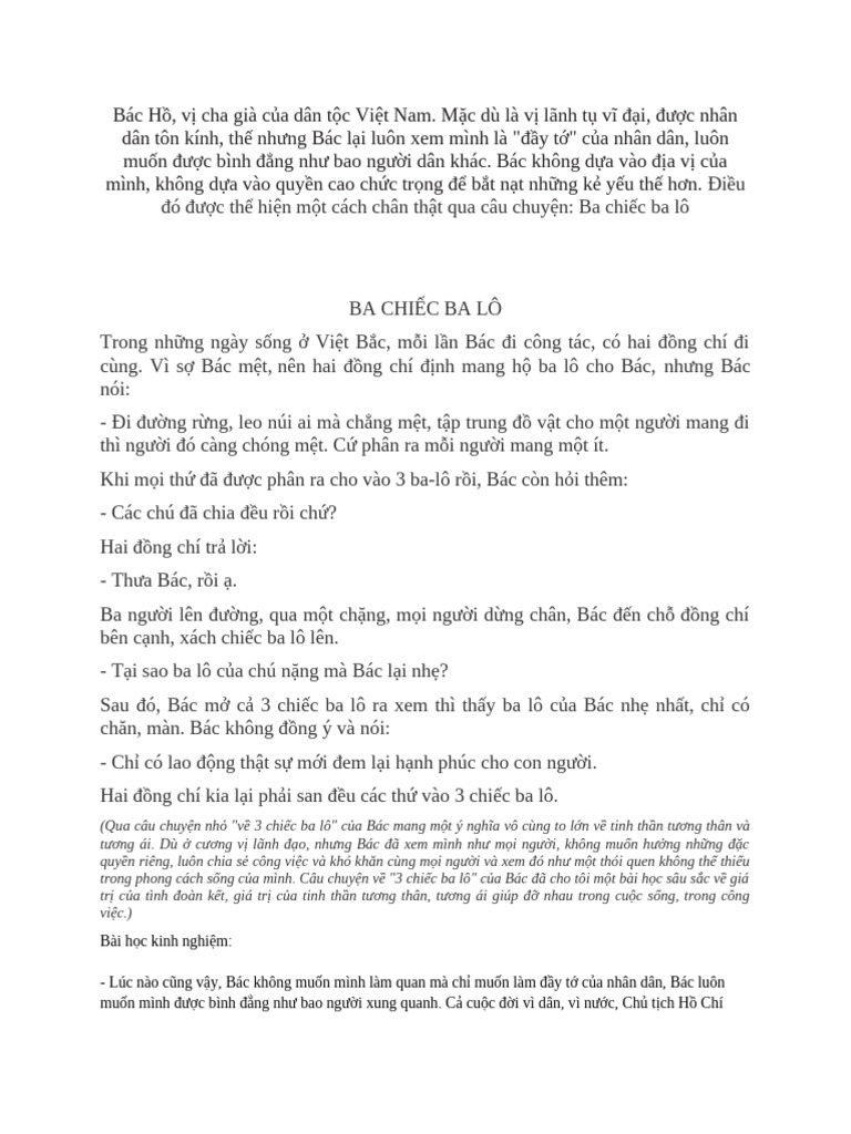 Ba Chiec Ba Lo | PDF