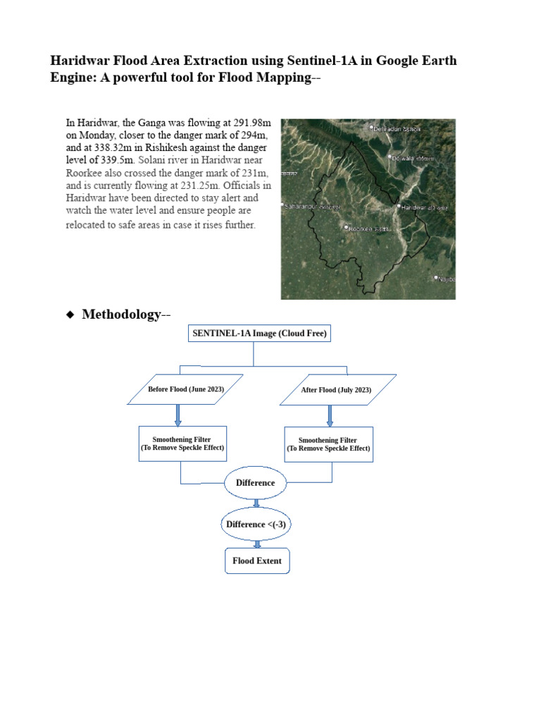 Flood Area Mapping Using Google Earth Engine ?-1 | PDF