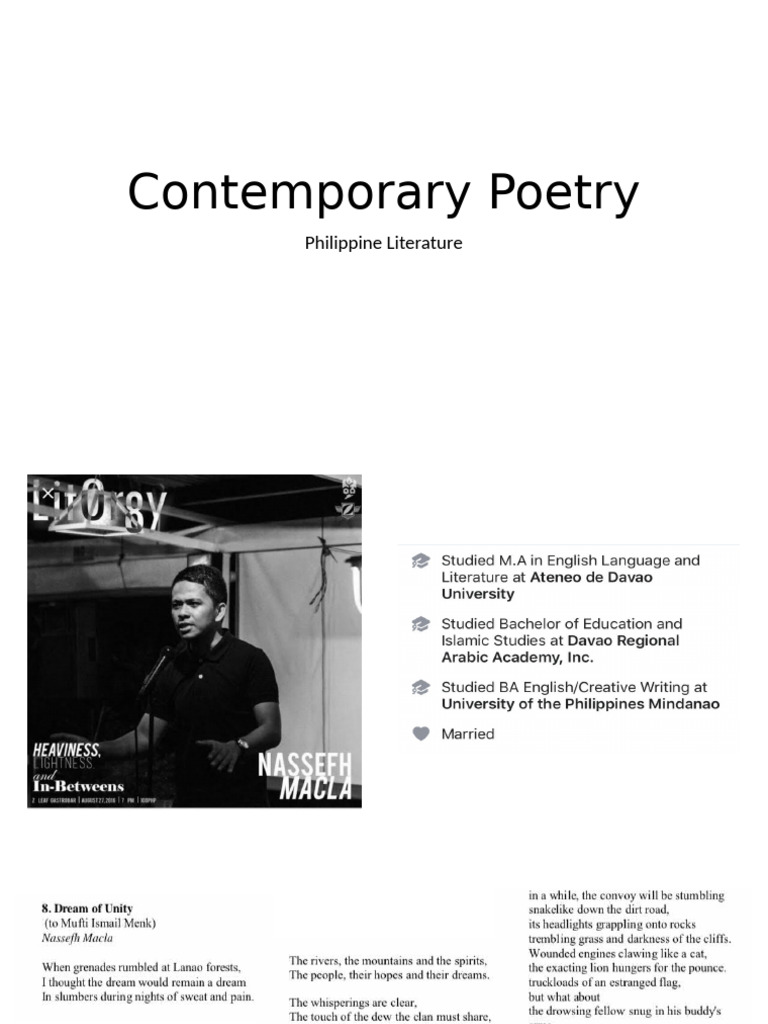 Lit1 Contemporary Poetry | PDF