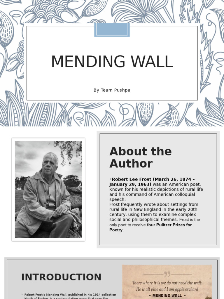 Mending Wall | PDF | Poetry | Wall