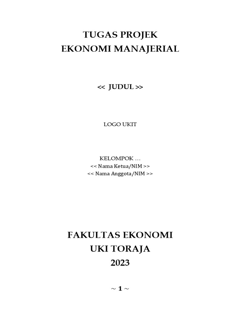 Template Projek UAS Manajerial | PDF