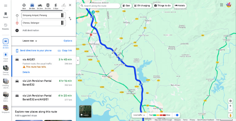 Simpang Ampat, Penang To Cheras, Selangor - Google Maps | PDF