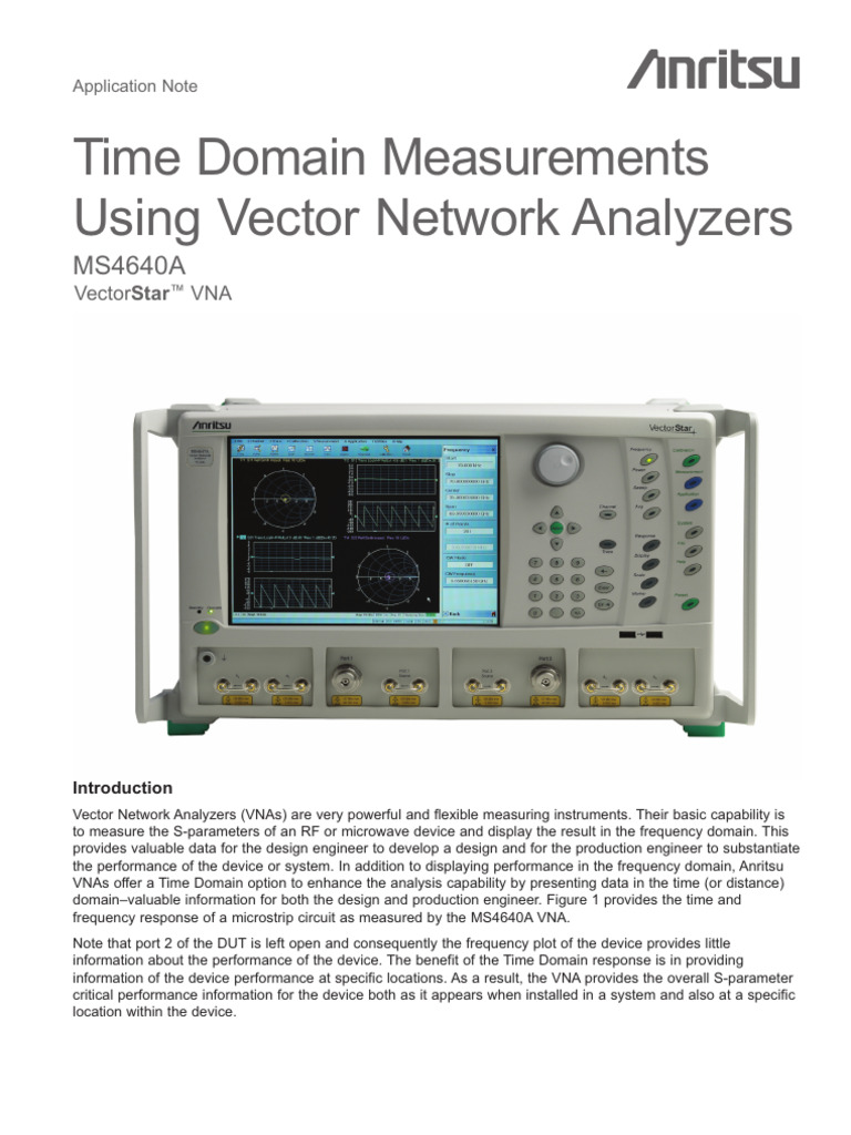 Time Domain Measurements Using Vector Network Analyzers | PDF | Low ...