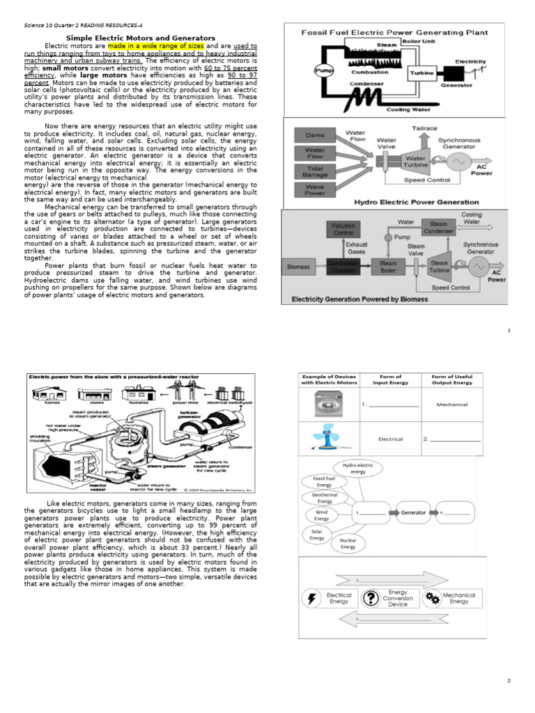 Q 2 M 4 Reading Resources New | PDF | Power Station | Electric Generator
