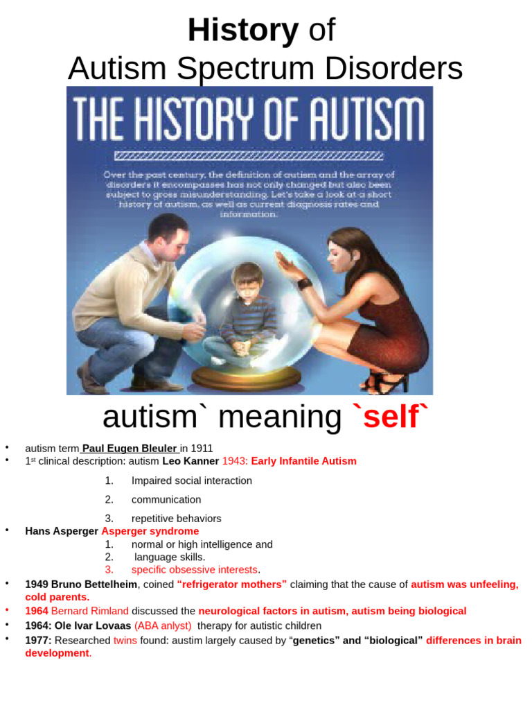 11th LectureHistory of Autism Spectrum Disorder | PDF | Autism Spectrum ...
