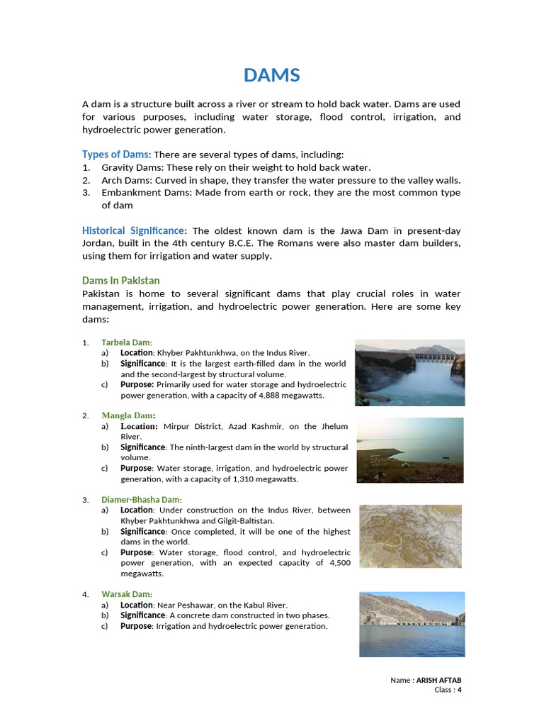 Types of Dams | PDF | Dam | Hydroelectricity