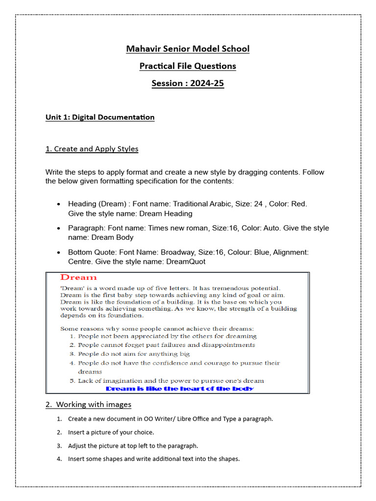 Questions For Information Technology Practical File 2024 | PDF