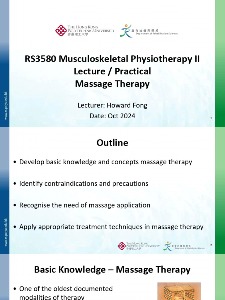 MSK2 Massage | PDF | Massage | Anatomical Terms Of Motion