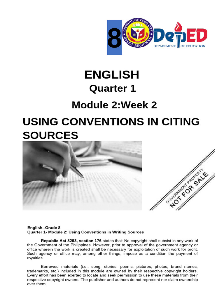 M2 - Q1 - English 8 | PDF | Citation | Apa Style