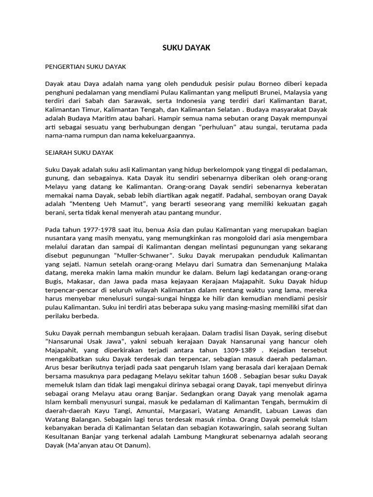 Mengenal Suku Dayak | PDF