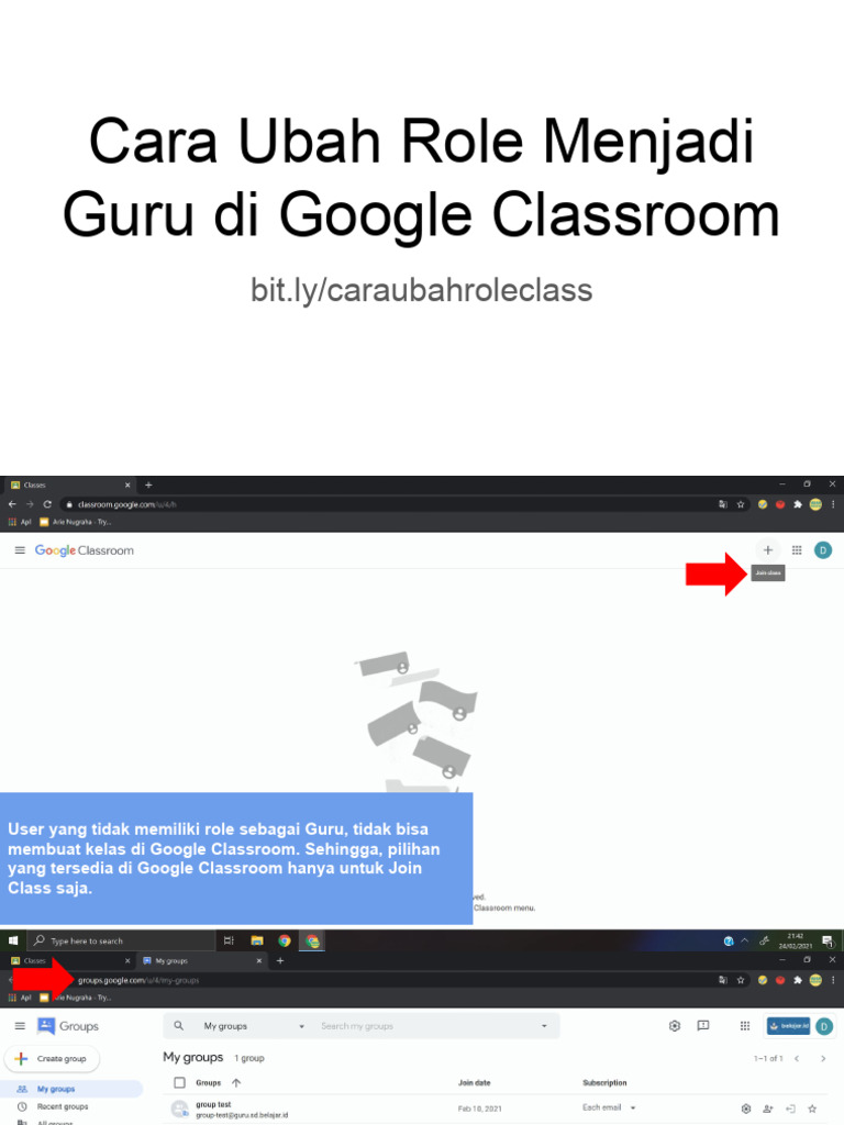 Cara Ubah Role Menjadi Guru Di Google Classroom-1 | PDF