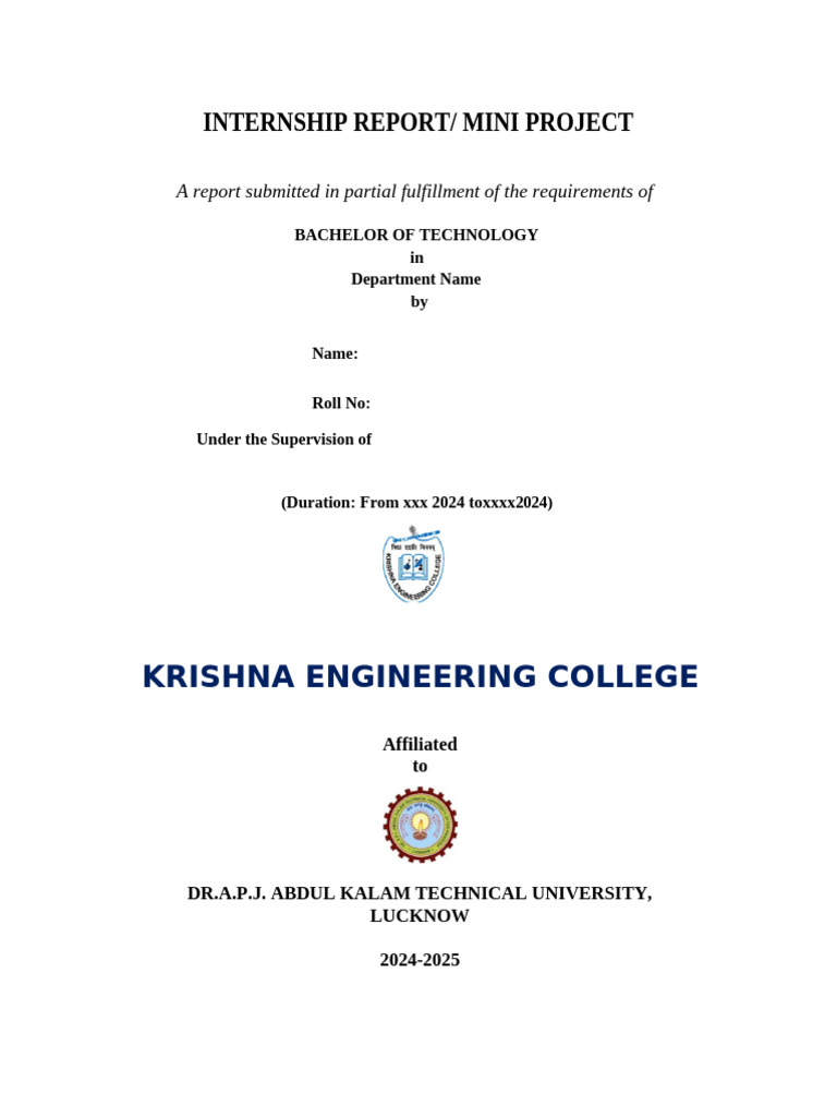Internship Report - Mini Project Format | PDF | Computing | Cognitive Science
