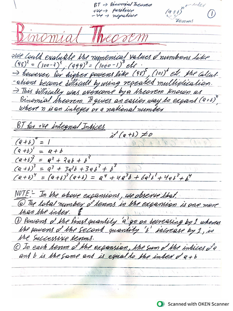 Binomial Theorem 1 | PDF