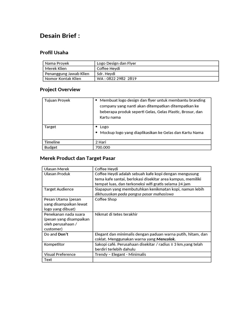 Desain Brief Fix | PDF