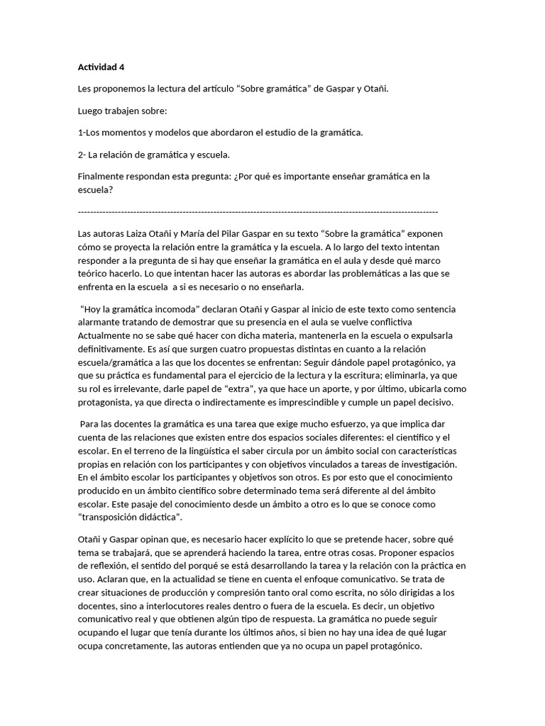 Actividad 4 | PDF | Escuelas | Enseñando