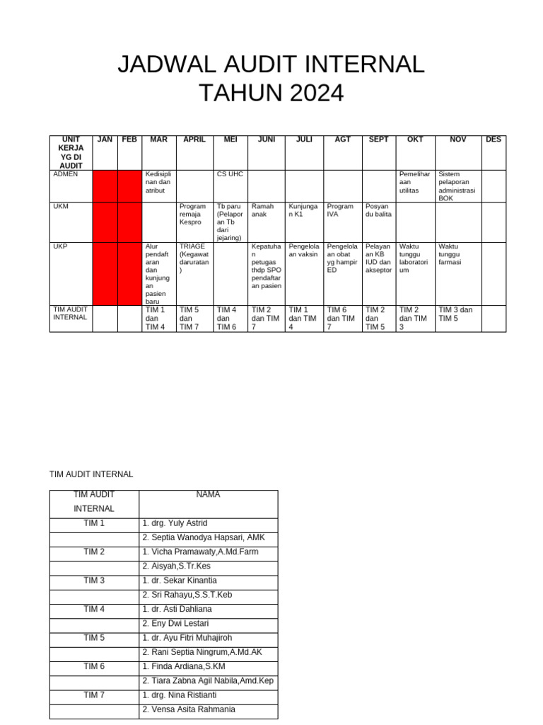 Audit Internal Utk RTM Juli 2024 | PDF