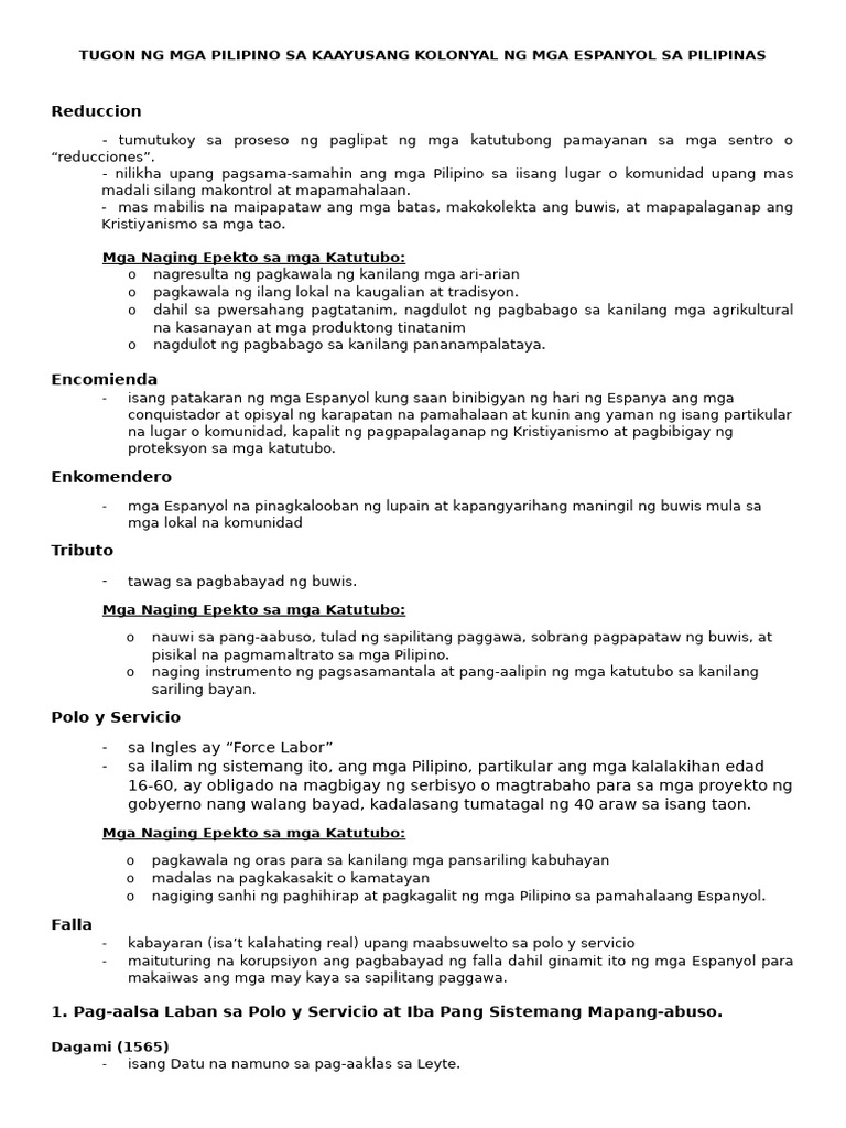 Hand Out Tugon NG Mga Pilipino | PDF