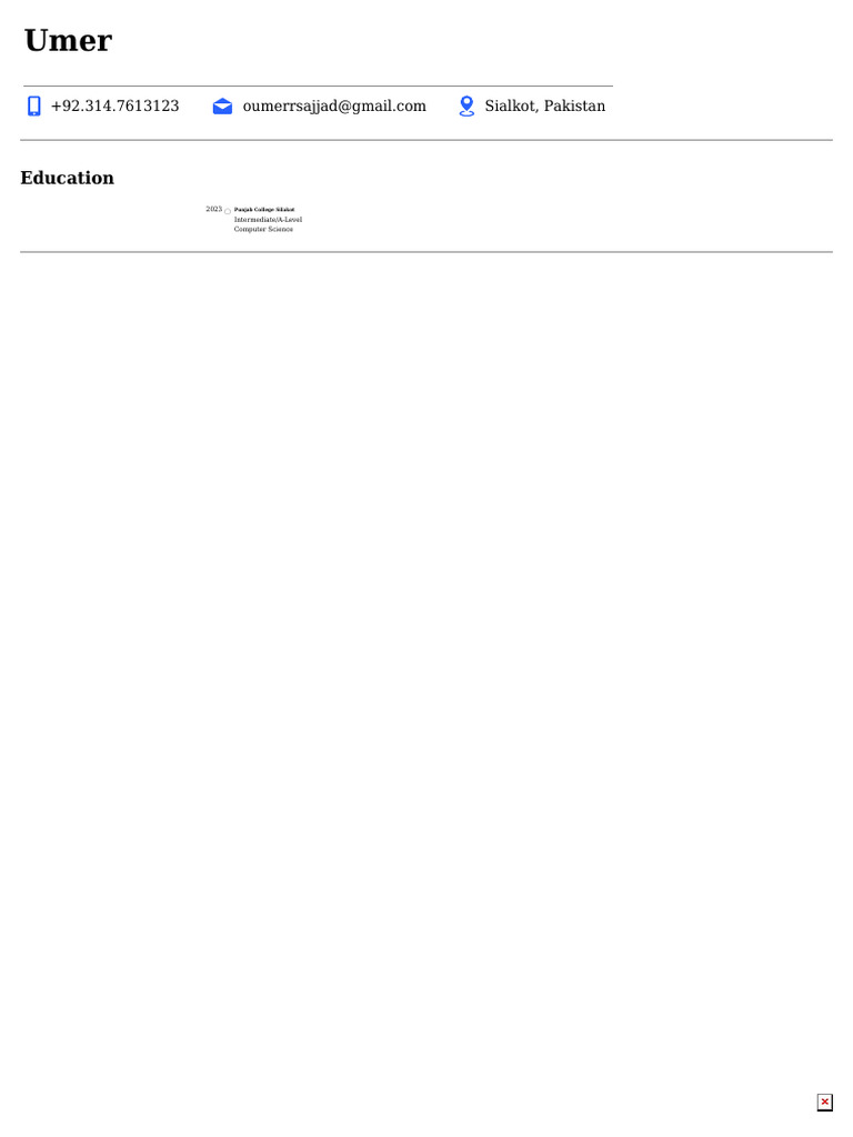 Umer CV | PDF