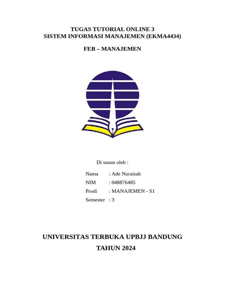 Tugas3 Sistem Informasi Manajemen Ekma4434 Adenuraisah | PDF