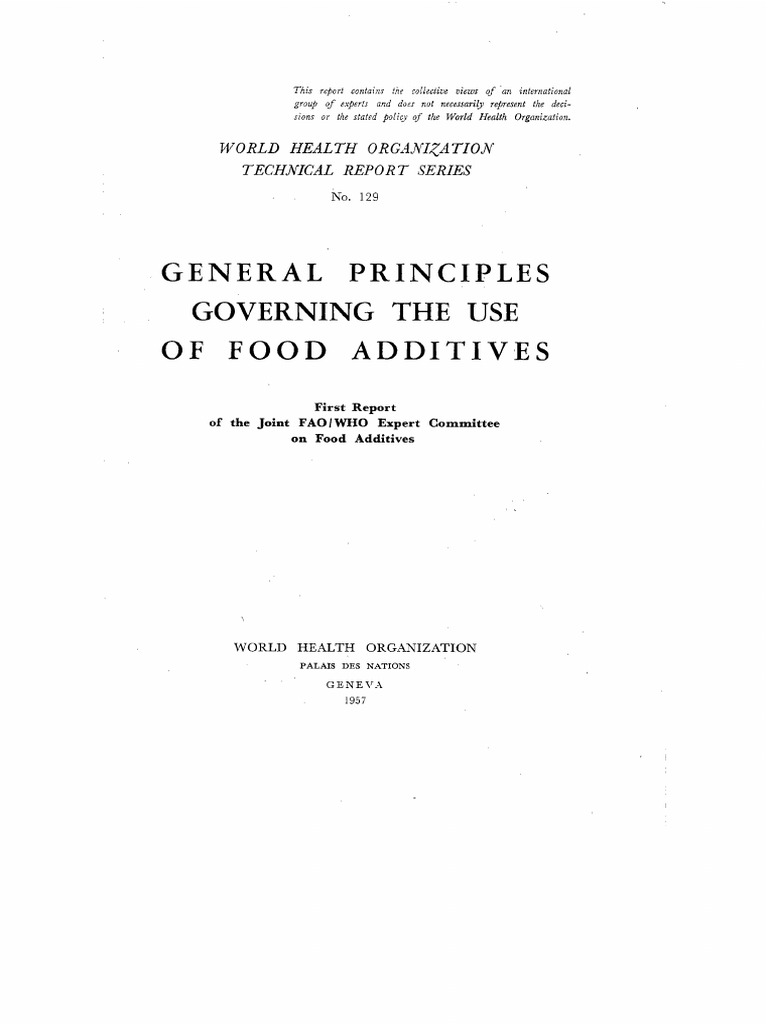 Who TRS 129 | PDF | World Health Organization | Toxicology