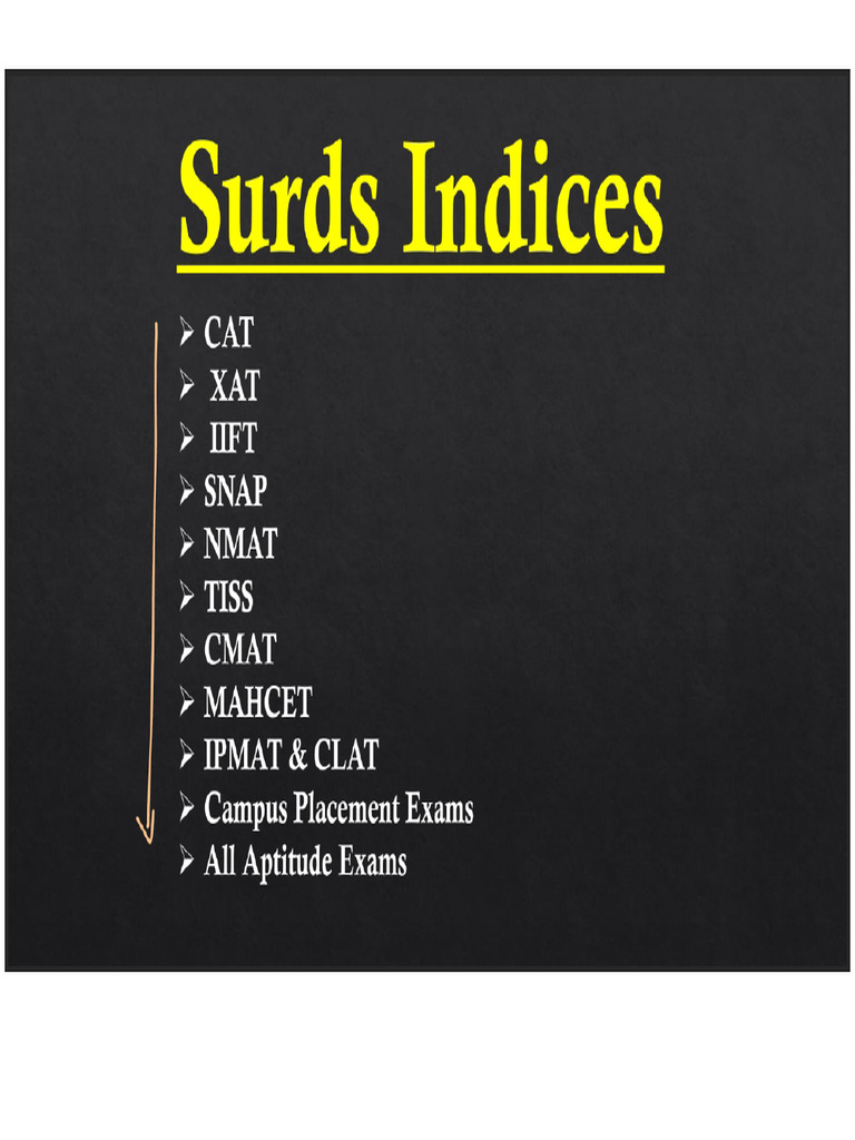 Surds Indices CAT PYQs | PDF