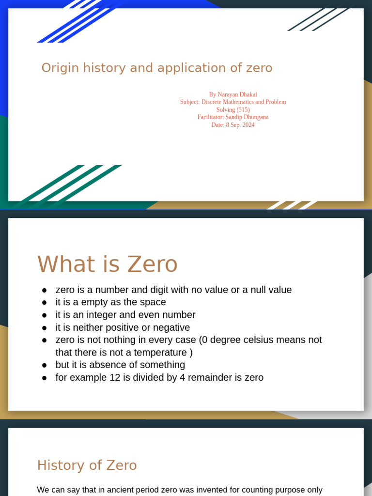 Narayan Dhakal PPT History and Application of Zero | PDF | Numbers ...