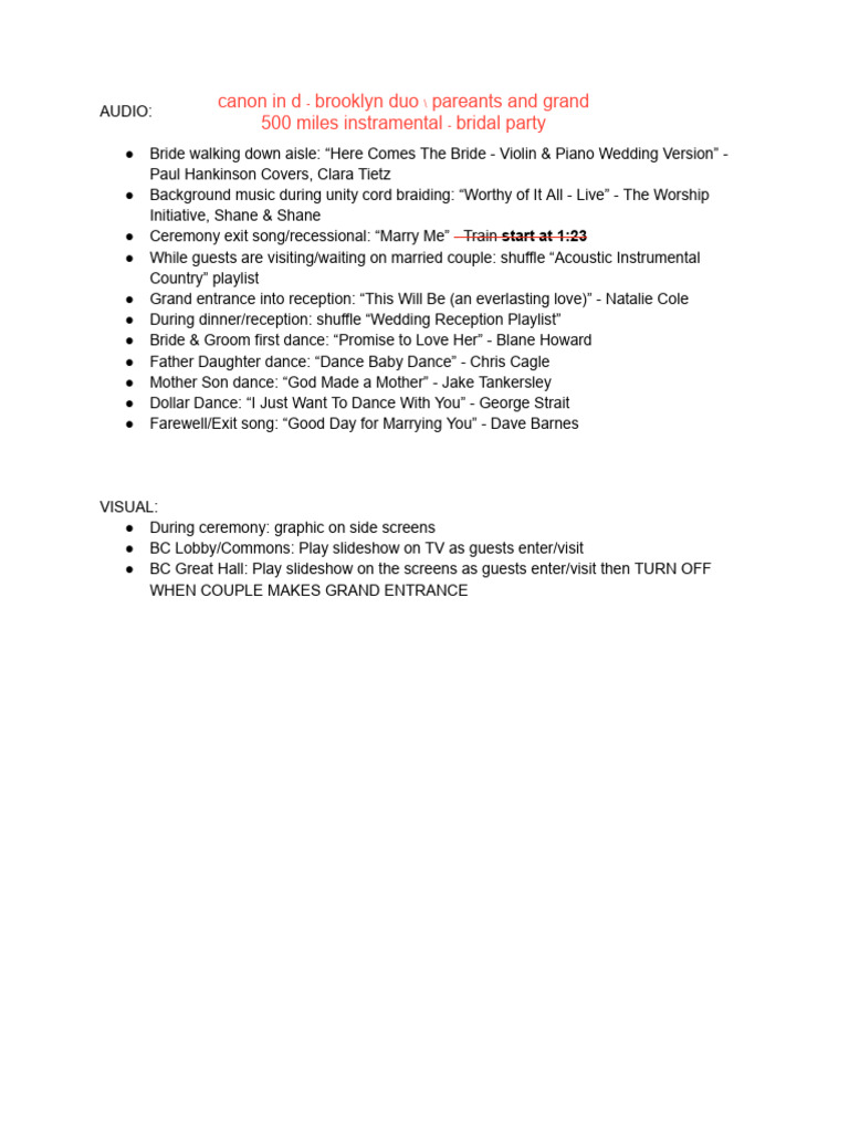 Timeline of Songs | PDF