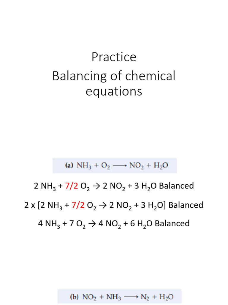 Practice - Balancing Chemical Equations PDF | PDF