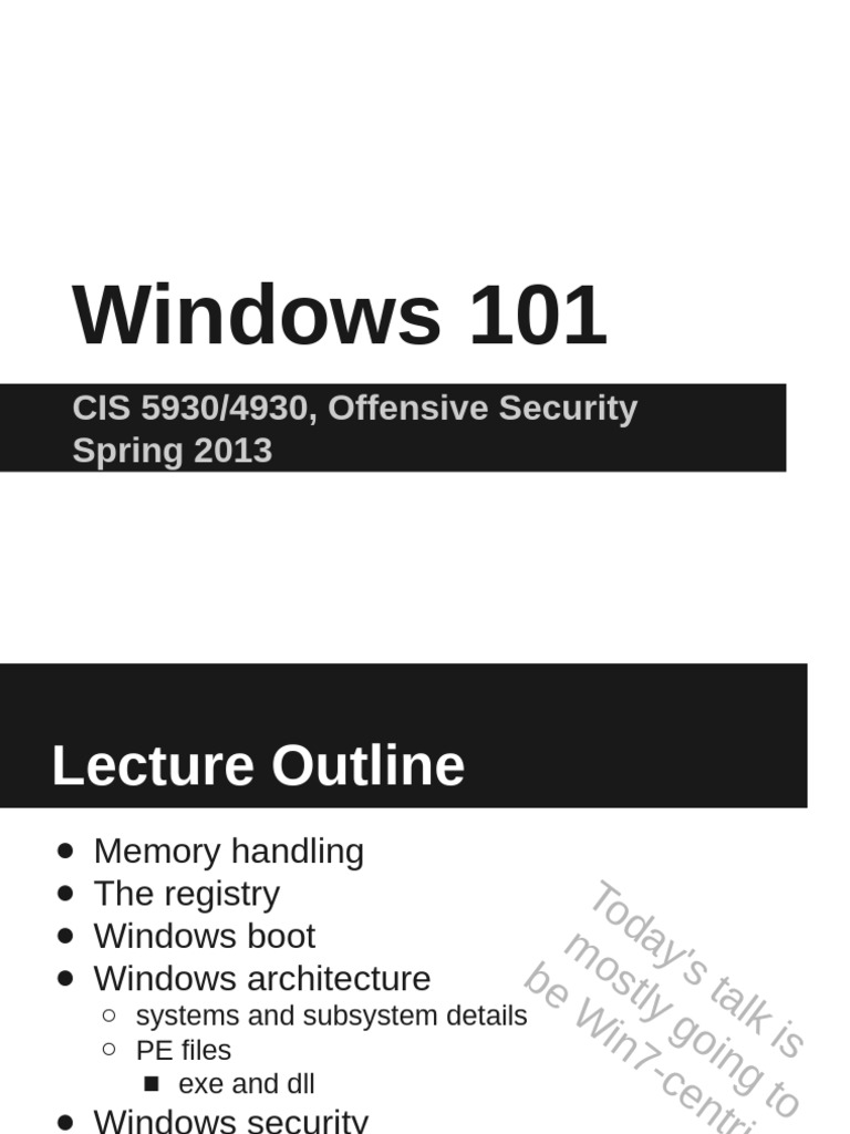 03 Windows Overview | PDF | Windows Registry | Computing Platforms