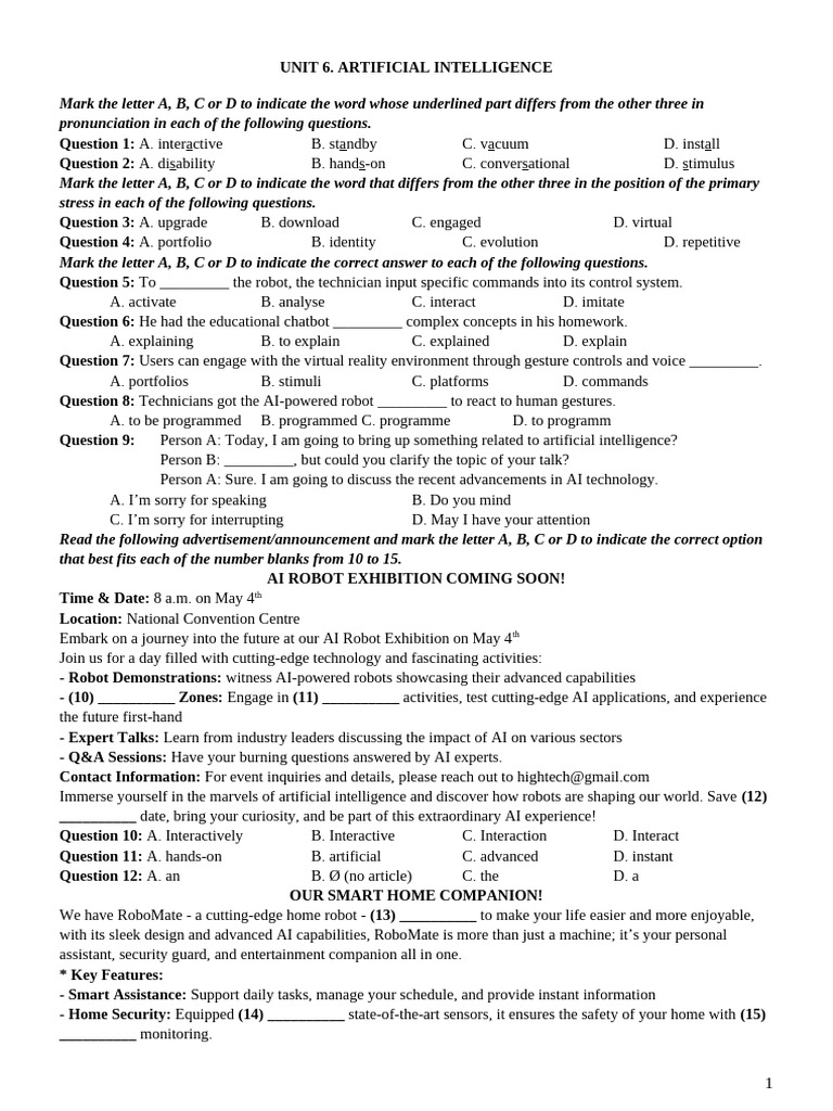AI Innovations and RoboMate Exhibition | PDF | Artificial Intelligence | Intelligence (AI ...