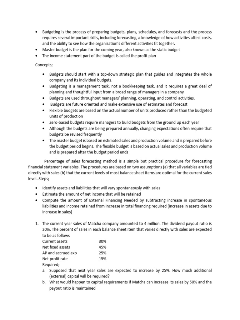 Short Term Budgeting Lecture 1 | PDF | Budget | Inventory