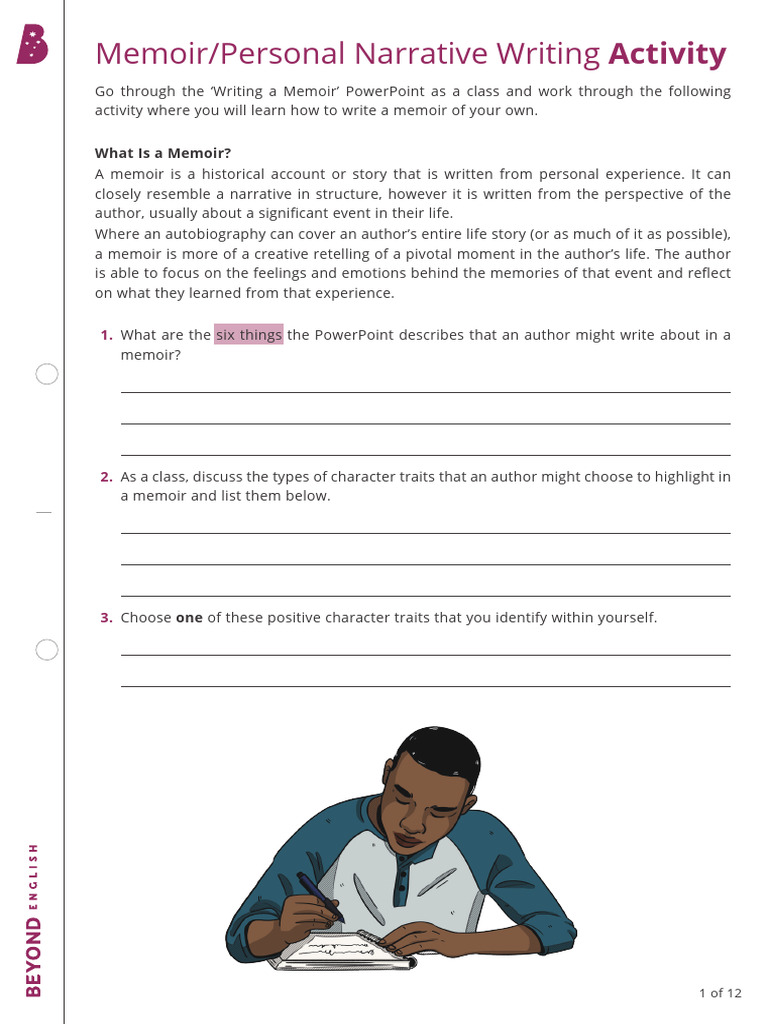 Memoir or Personal Narrative Writing Activity | PDF | Narrative ...