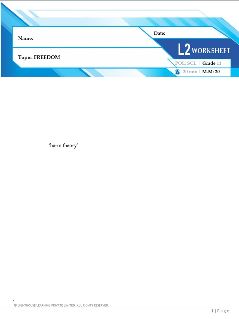 L2 - Worksheet - FREEDOM | PDF