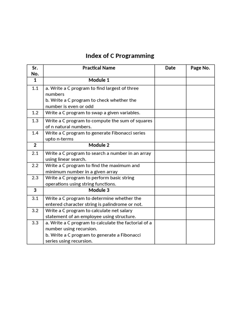 C Programming Practical Exercises | PDF