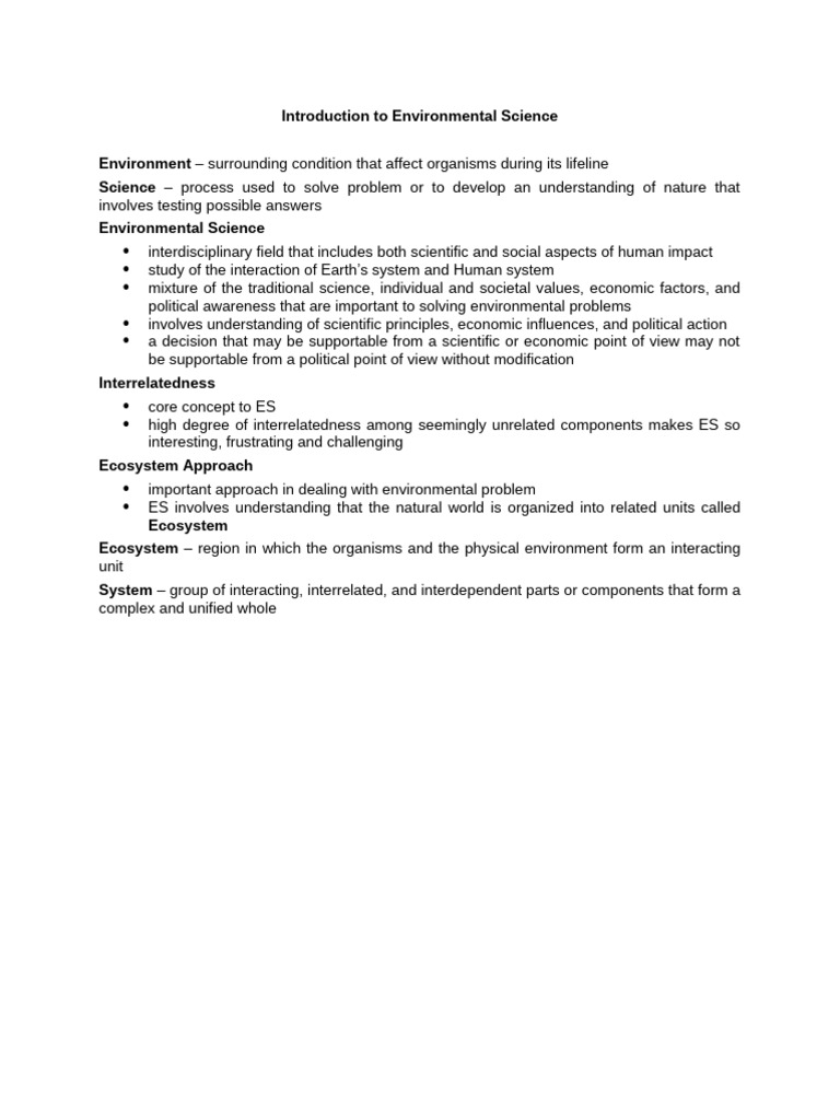 Introduction to Environmental Science | PDF