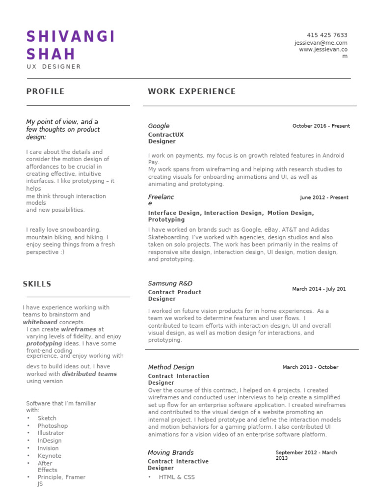 Resume Jessie Van | PDF | User Interface | Design