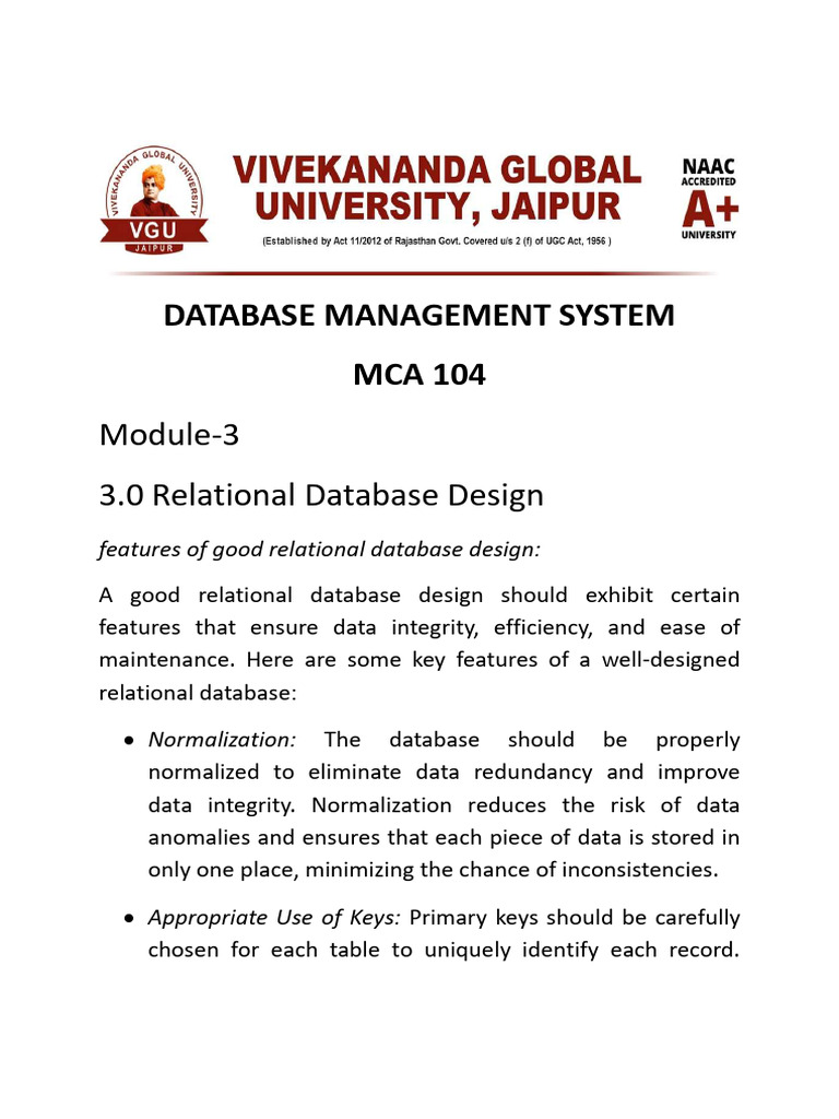 Module 3.0 PDF | PDF | Databases | Relational Database