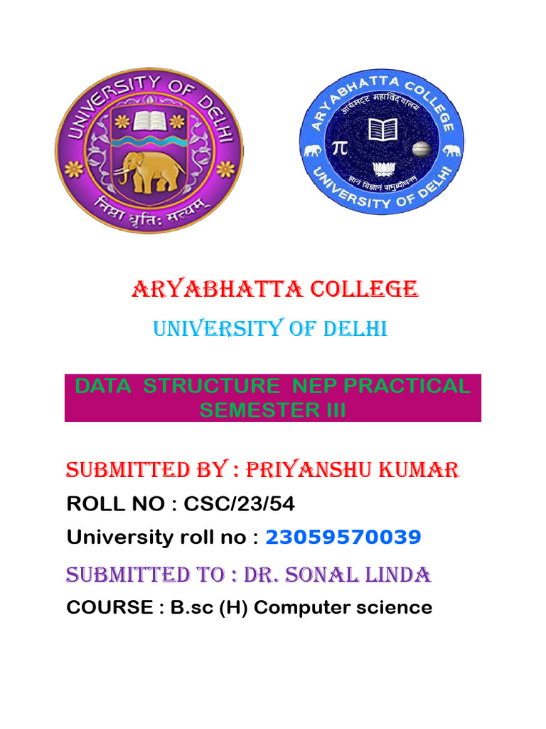 Data Structure Practical By Priyanshu Kumar Pdf Pointer Computer Programming Algorithms