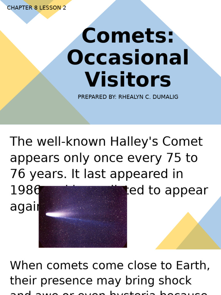 Chapter8 - Lesson2 - Comets, Occational Visitors | PDF