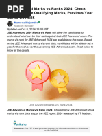 JEE Advanced Marks Vs Rank 2022 - Detailed Analys | PDF