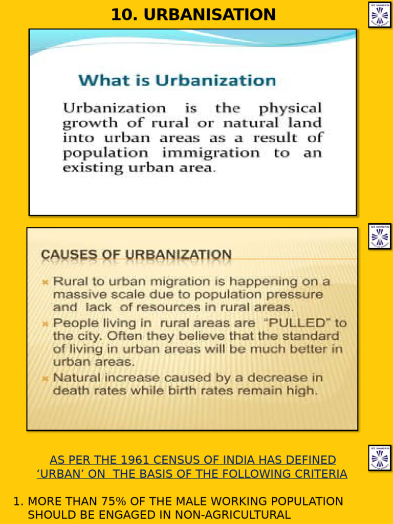 Urbanisation Std. Ix | PDF