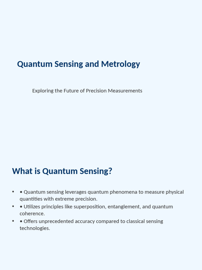 Quantum Sensing and Metrology Aesthetic | PDF