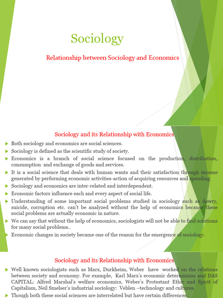 Sociology and Economics: Key Relationships | PDF