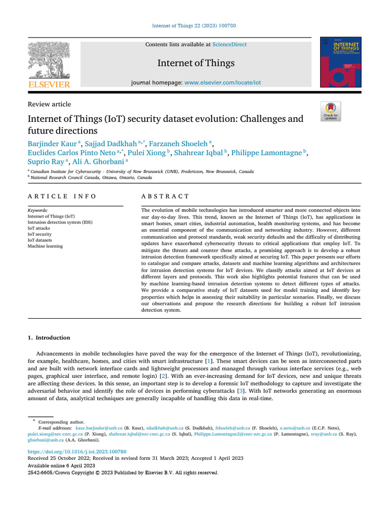 IoT Dataset 2023 | PDF | Internet Of Things | Internet Protocols