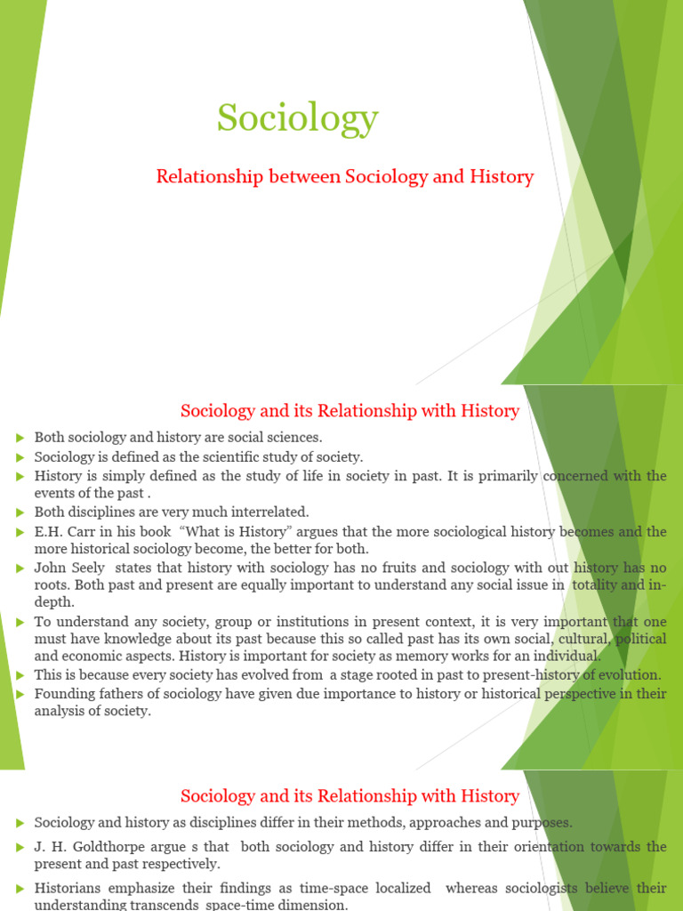 Sociology and History: Interrelation Explained | PDF | Sociology | Science