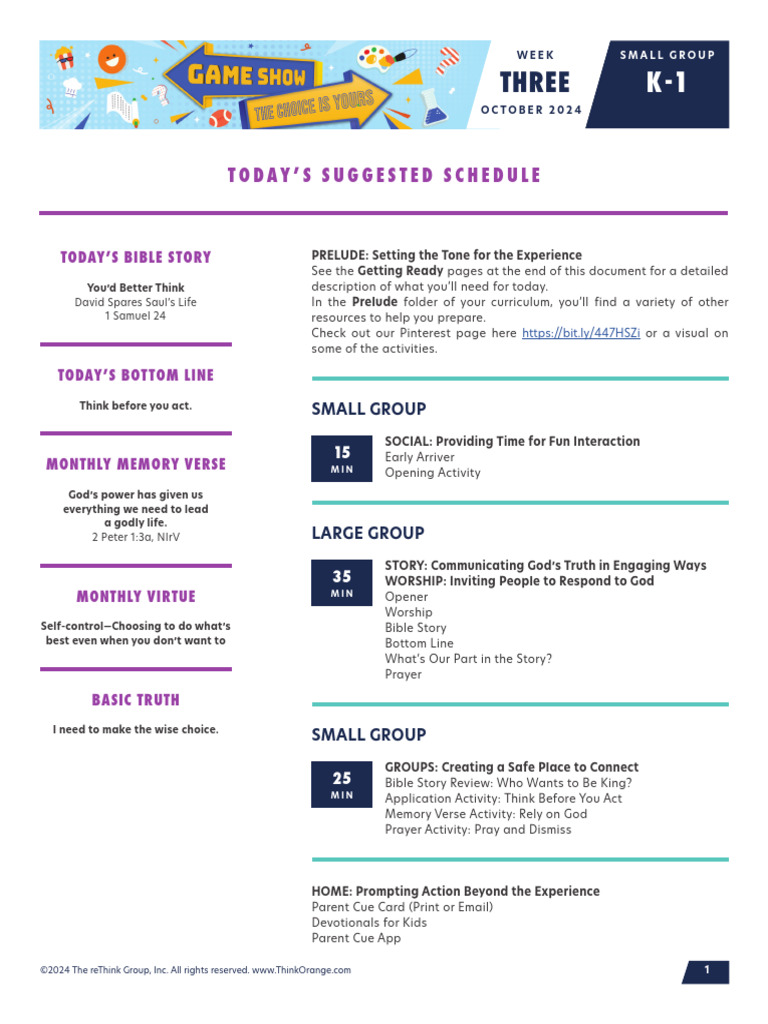 Three: Today'S Suggested Schedule | PDF | Books Of Samuel | David