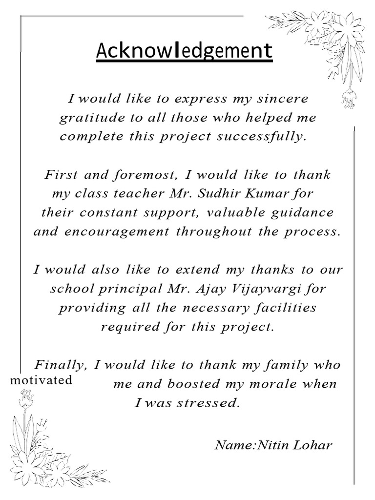 Acknowledgement Class 12 Phy | PDF
